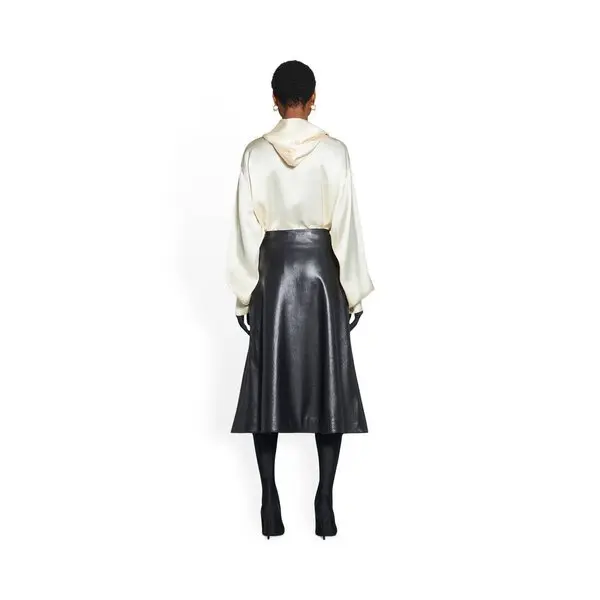 Balenciaga A-line Leather Skirt