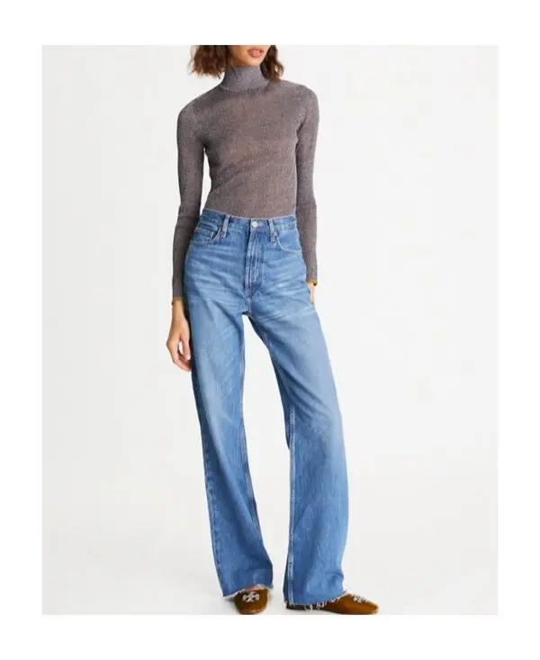 Tory Burch Metallic Lurex Turtleneck Jumper