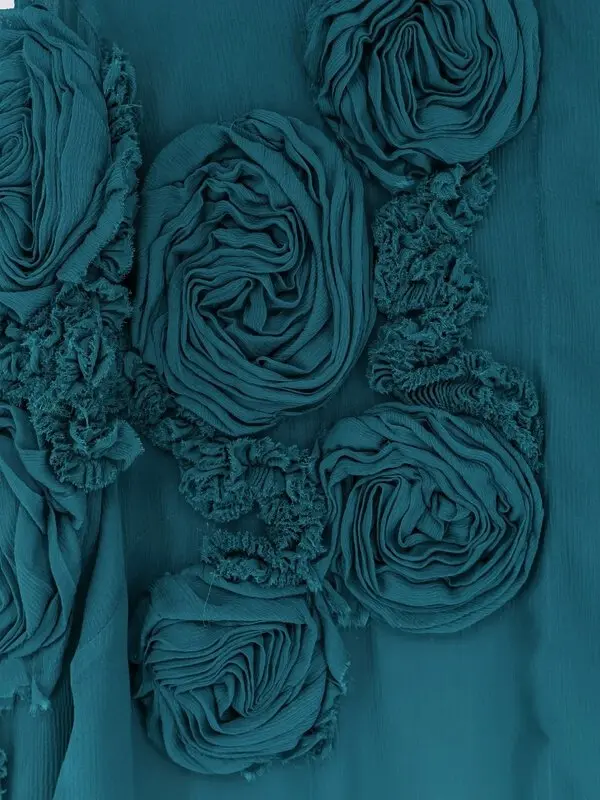 Dries Van Noten Sheer Floral Embellished Shirt - Blue