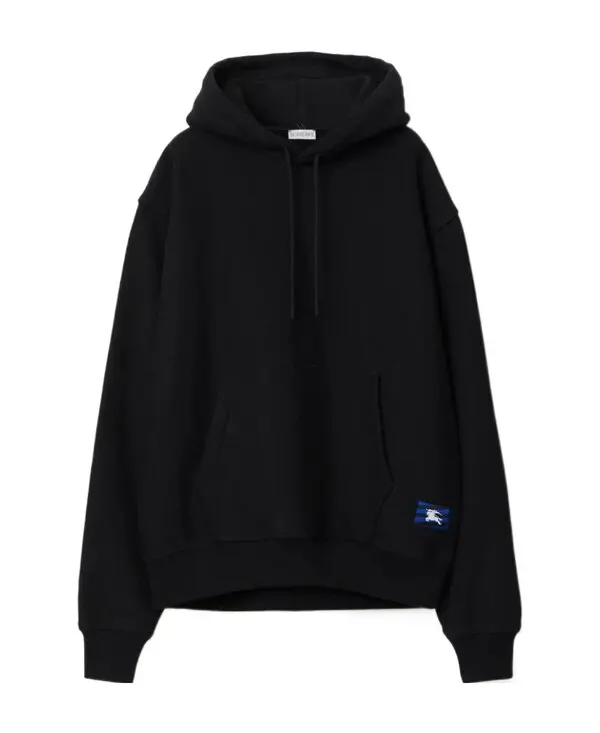 Burberry Kangaroo-pouched Drawstring Hoodie - Black