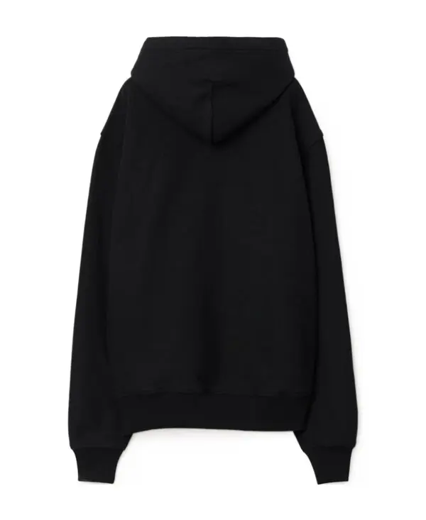 Burberry Kangaroo-pouched Drawstring Hoodie - Black