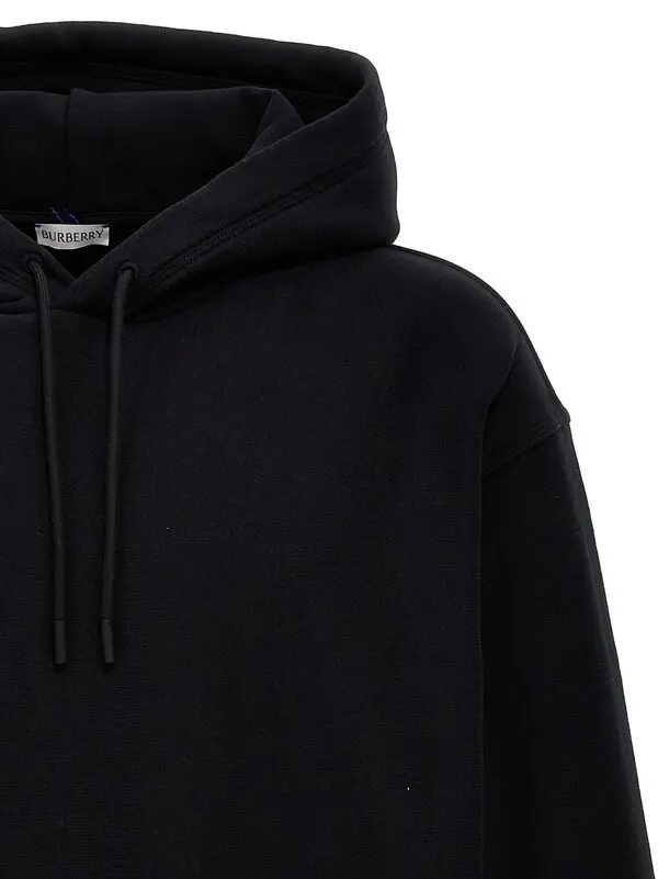 Burberry Kangaroo-pouched Drawstring Hoodie - Black