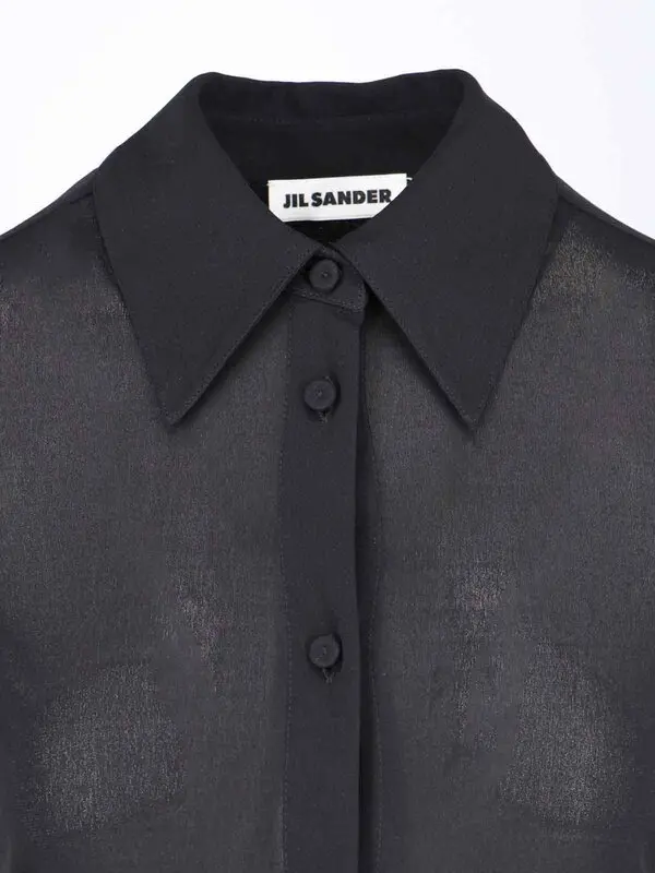 JIL SANDER Maxi Shirt Dress With Button Front And Classic Collar