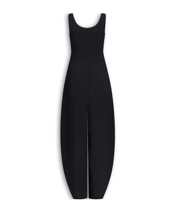 Alaïa Round Neck Sleeveless Crepe Jumpsuit