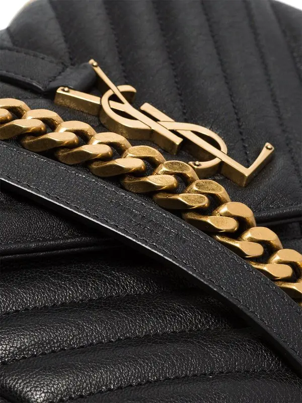 Saint Laurent College Quilted Medium Shoulder Bag - Black