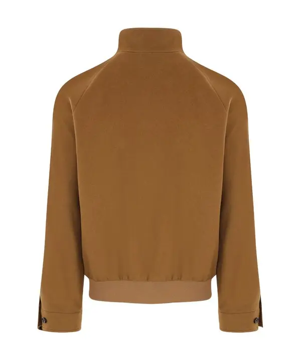 Burberry Zip-up High Neck Cashmere Jacket