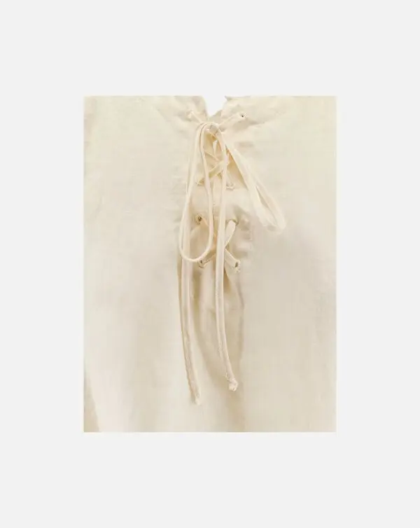 Aspesi Lace-up Short-sleeve Blouse