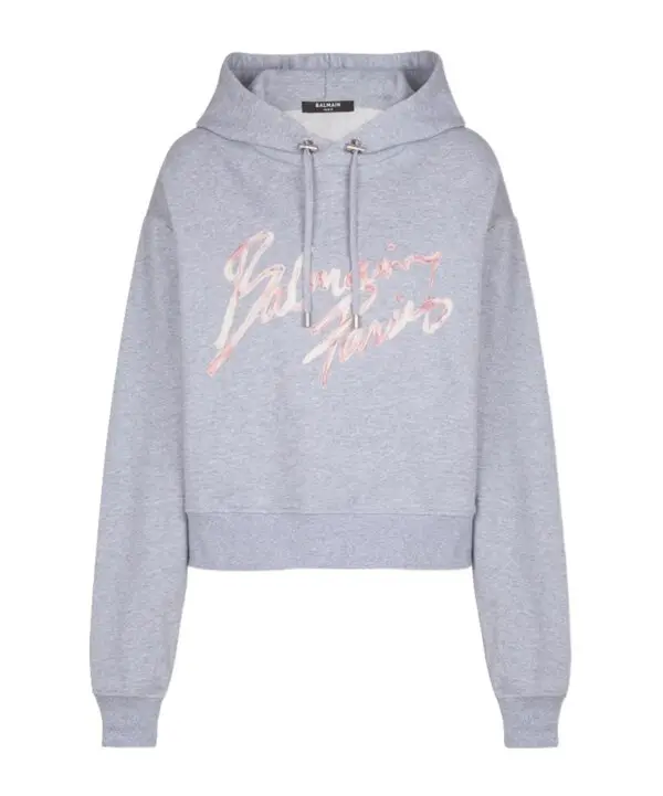 Balmain Logo Embroidered Hoodie