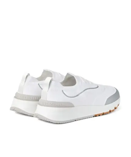 Brunello Cucinelli Knit Lace-up Sneakers - White