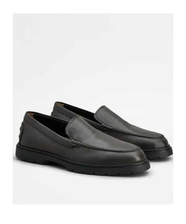 TOD'S Gommino Deerskin Leather Loafers With Embossed Logo