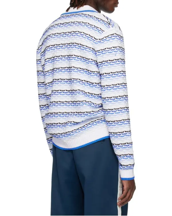 Casablanca Tuck Stitch Long-sleeved Polo Shirt