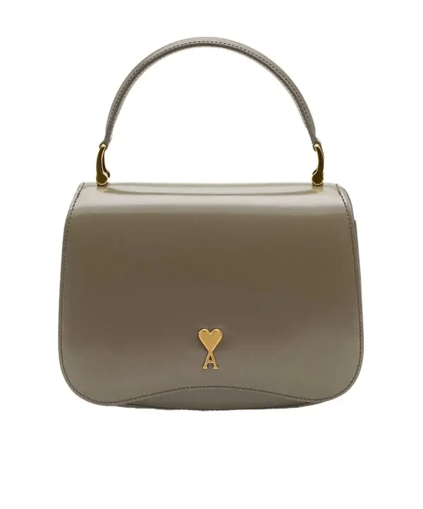 Ami Logo Plaque Foldover Top Shoulder Bag - Green