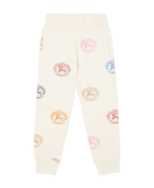 Burberry Ekd-print Cotton Track Trousers - White