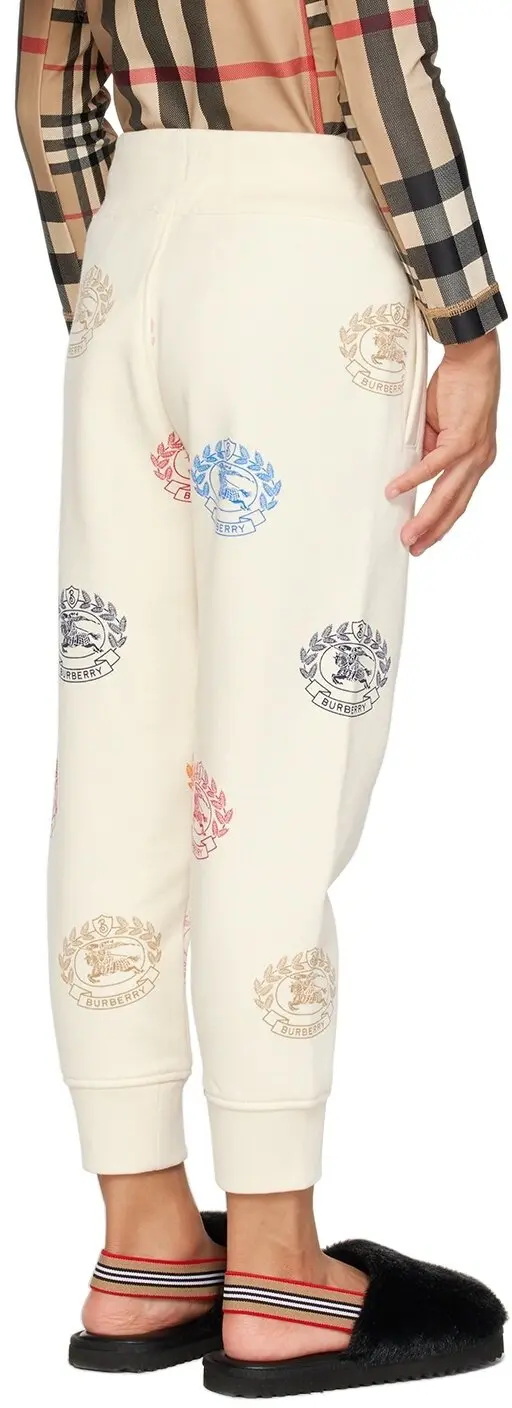 Burberry Ekd Print Cotton Track Trousers