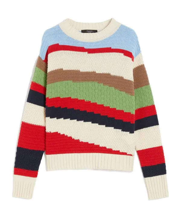 Max Mara Multicolor Intarsia Knit Jumper - Nude