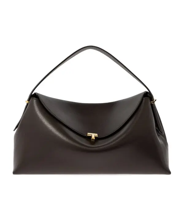 TOTEME T-lock Top Handle Medium Shoulder Bag - Black