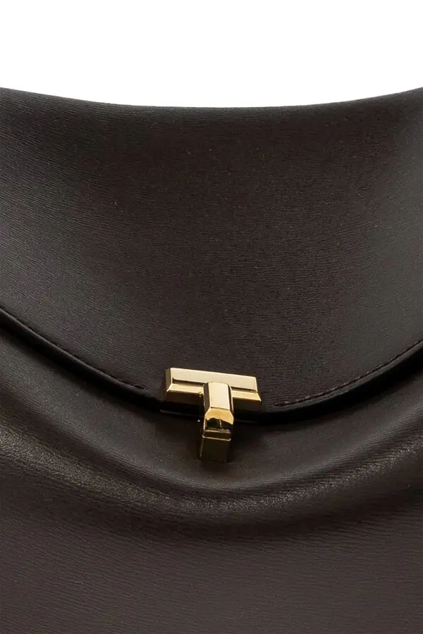 TOTEME T-lock Top Handle Medium Shoulder Bag - Black