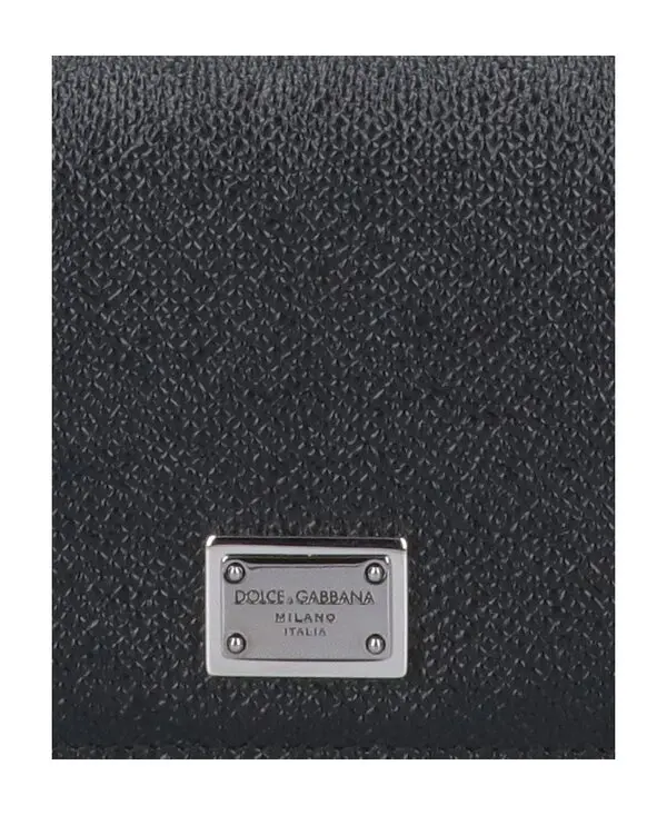 Dolce & Gabbana Dolce Gabbana Logo Plaque Bifold Wallet - Black