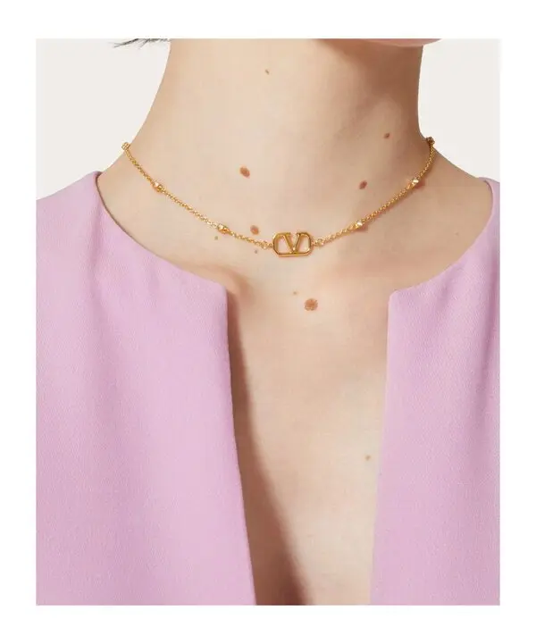 Valentino Garavani Vlogo Signature Embellished Necklace