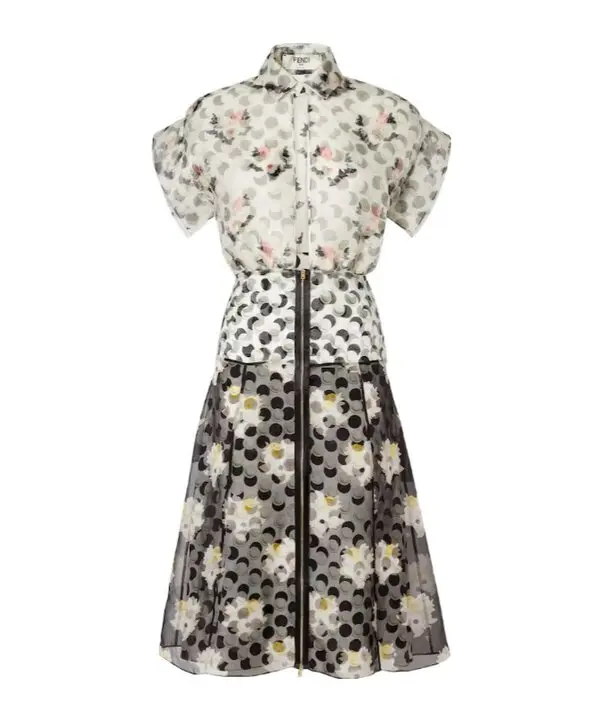 Fendi Graphic Print Cocoon Sleeve Midi Dress - Multicolour