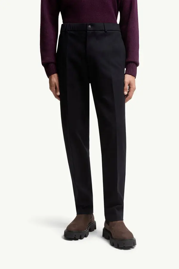 Moncler Logo Patch Tailored Pants - Blue
