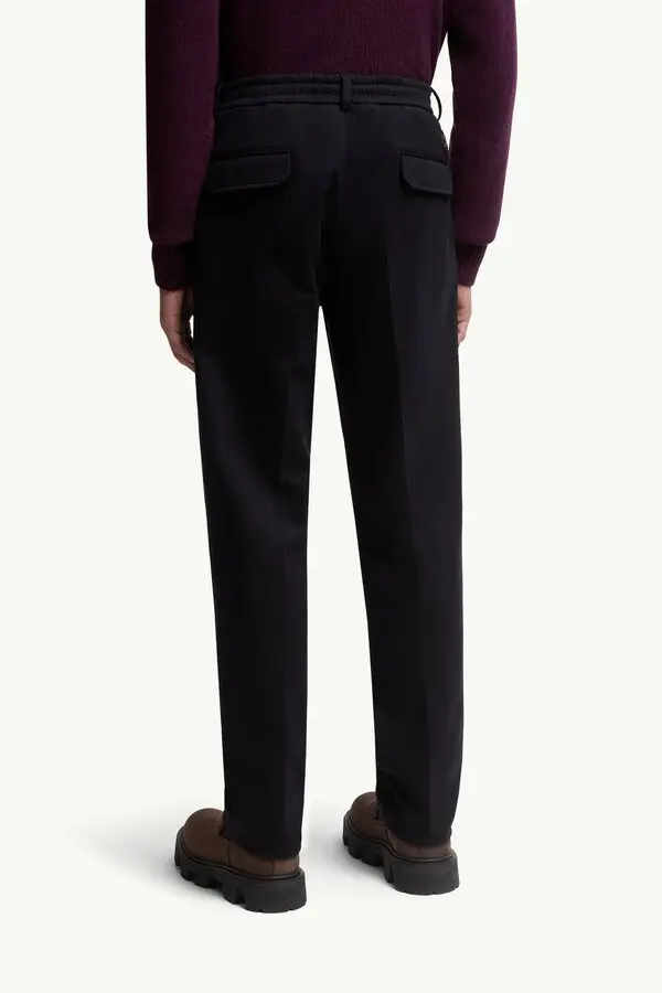Moncler Logo Patch Tailored Pants - Blue
