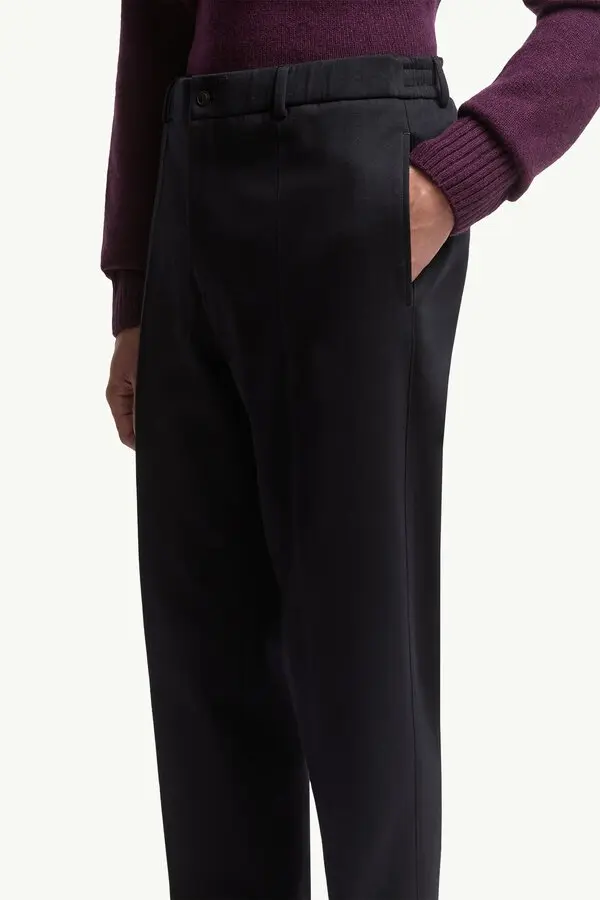 Moncler Logo Patch Tailored Pants - Blue