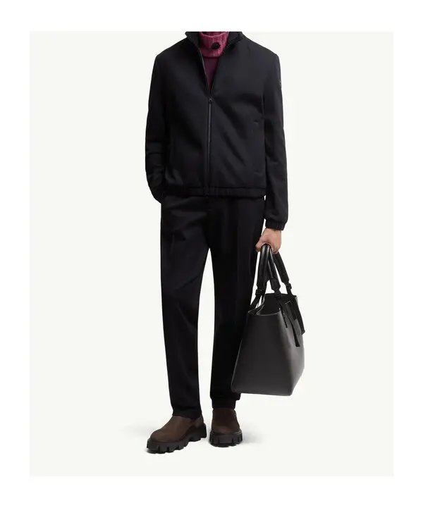 Moncler Logo Patch Tailored Pants - Blue
