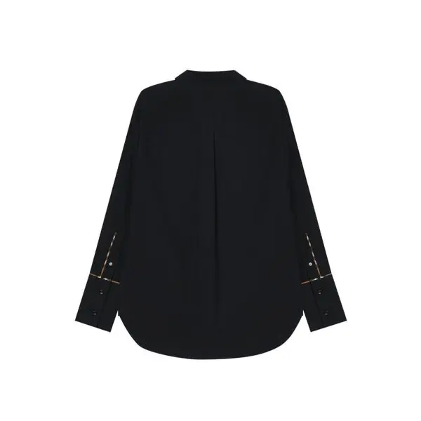 Burberry Stretch Cotton Shirt With Check Trim