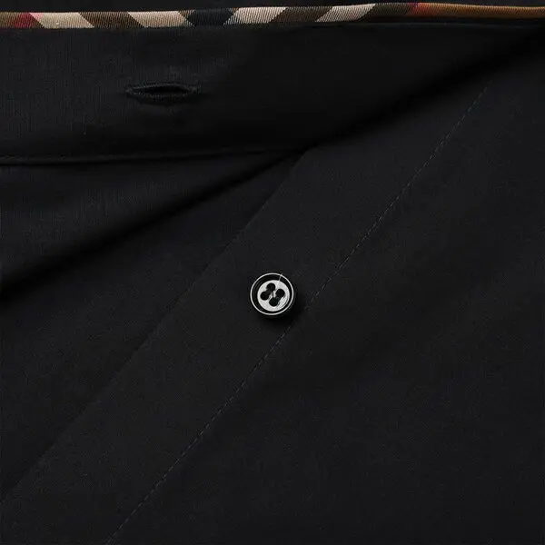 Burberry Stretch Cotton Shirt With Check Trim