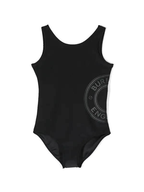 Burberry Logo Print Scoop Neck One-piece Swimsuit - Black
