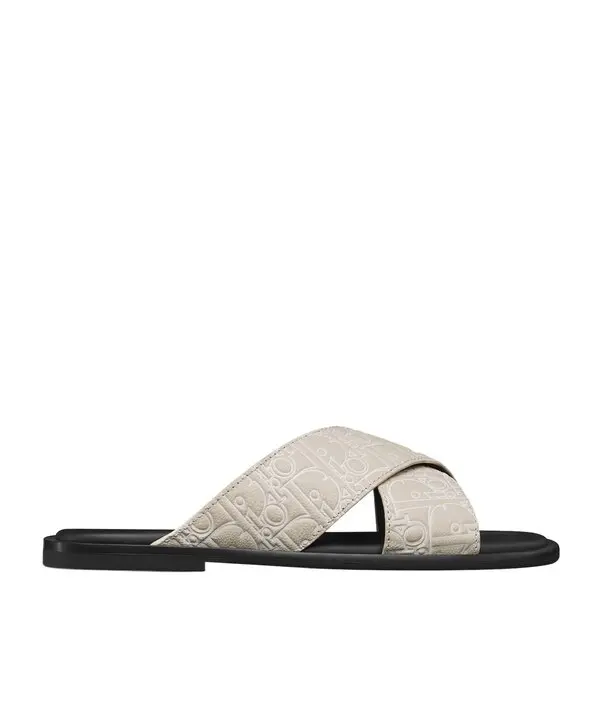 Dior Alias Embossed Leather Sandals - Nude