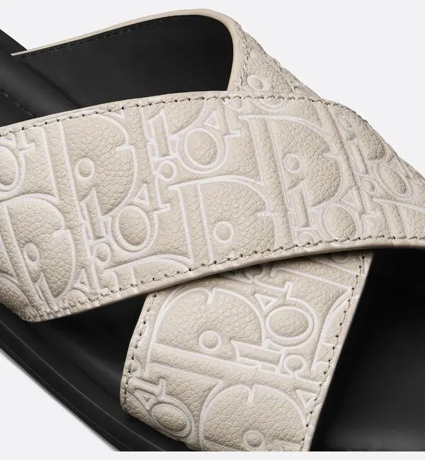 Dior Alias Embossed Leather Sandals - Nude