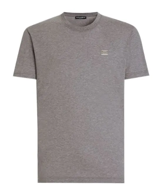 Dolce & Gabbana Dolce Gabbana Logo Tag Crewneck T-shirt - Grey
