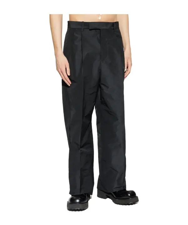 JIL SANDER Pleated Straight Leg Trousers - Black