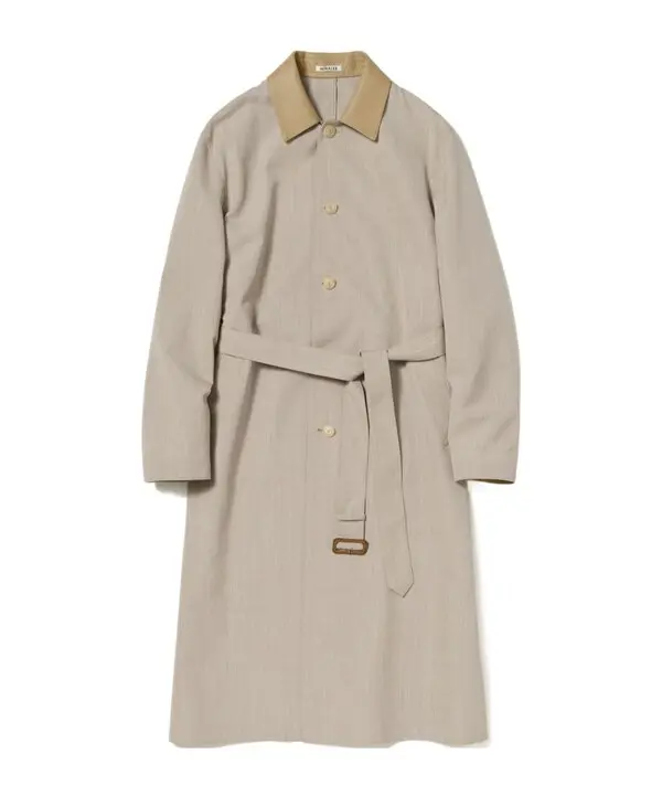 Auralee Long-sleeved Belted Coat - Nude