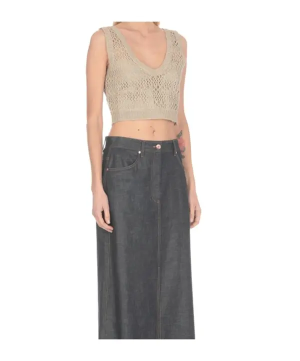 Brunello Cucinelli Sleeveless Open-knit Top