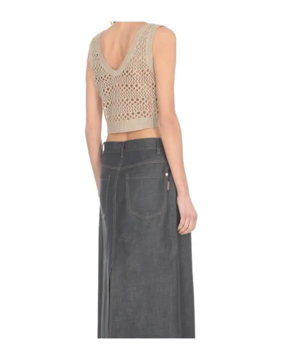Brunello Cucinelli Sleeveless Open-knit Top