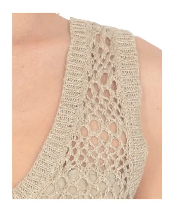 Brunello Cucinelli Sleeveless Open-knit Top