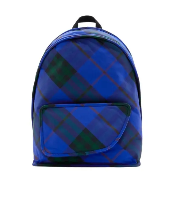 Burberry Vintage Check-printed Zipped Backpack - Blue