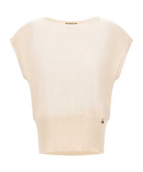 Herno Sequin Embellished Short-sleeved Jumper - Chantilly