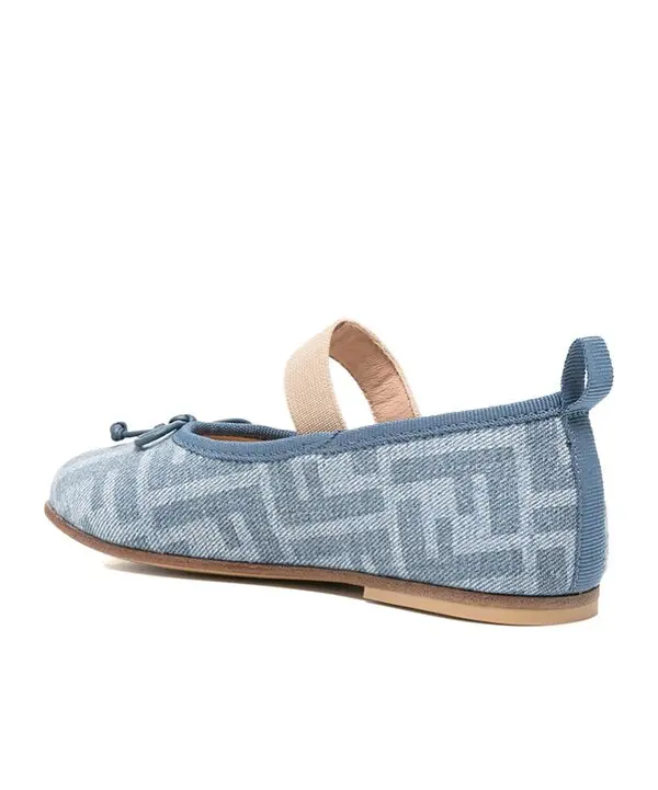 Fendi Ff Logo Ballet Flats - Gray