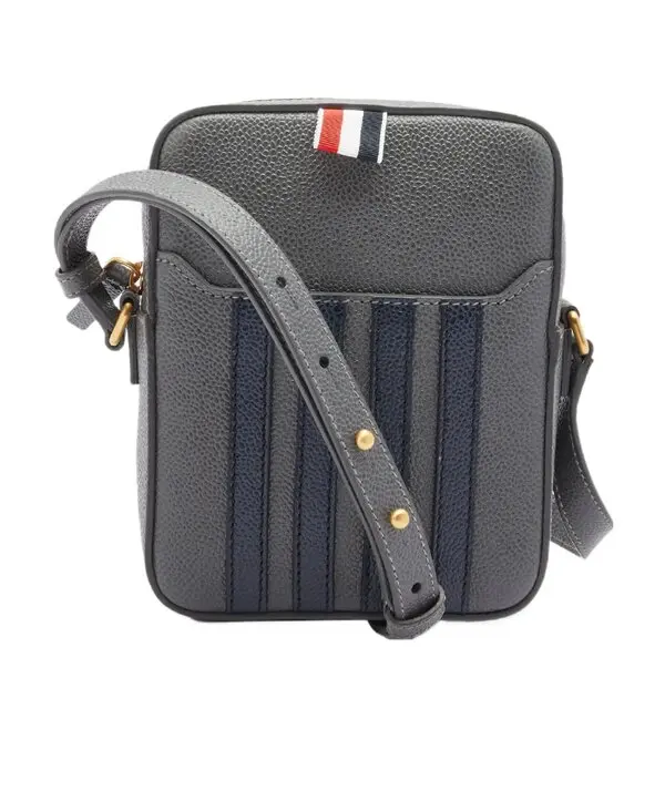 Thom Browne Madras Checkered Camera Bag - Dark Gray