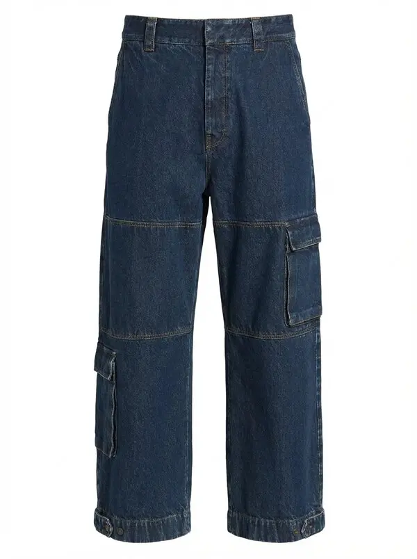 Gucci Contrast Stitched Wide Leg Jeans