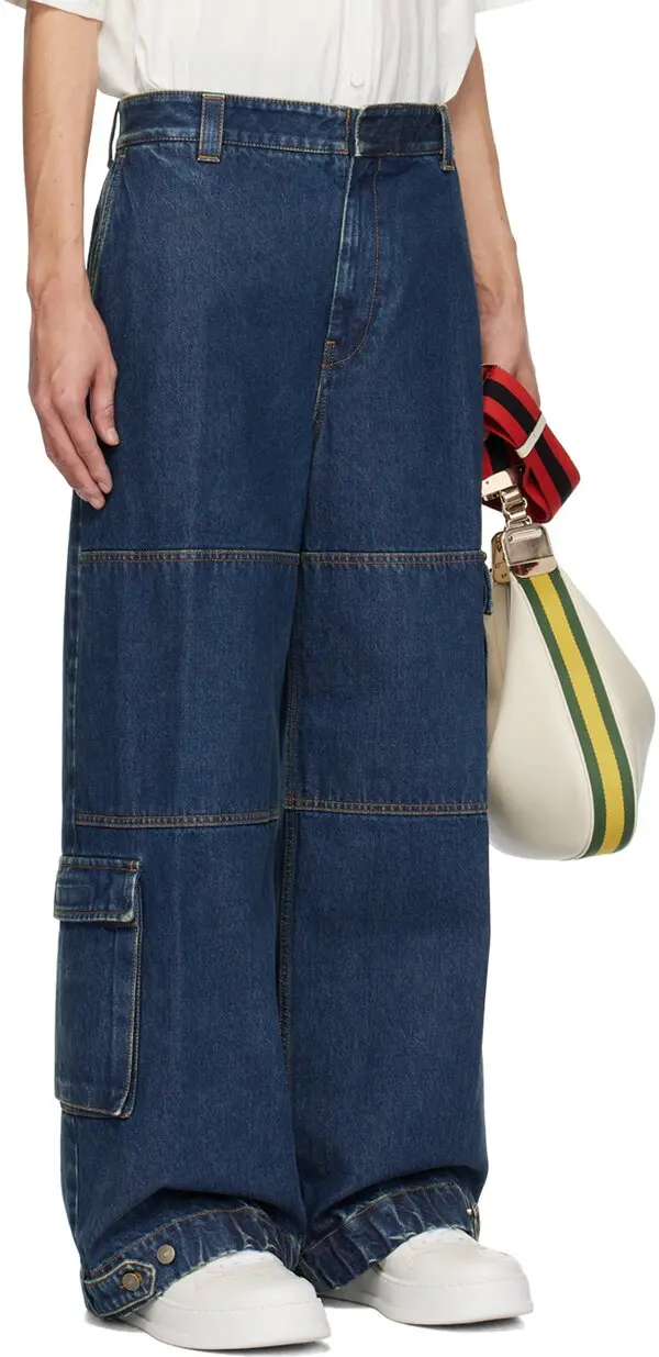 Gucci Contrast Stitched Wide-leg Jeans