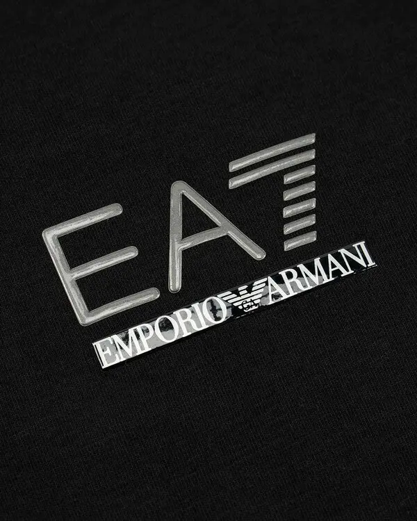 EA7 Round Collar Logo T-shirt - Black