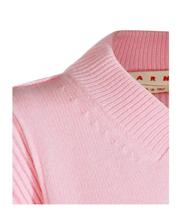 Marni Ribbed V-neck Jumper - Pink