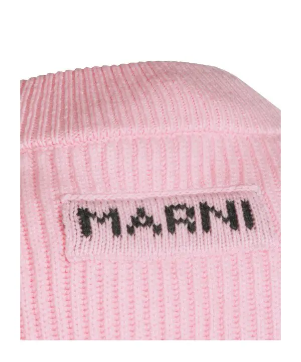 Marni Ribbed V-neck Jumper - Pink