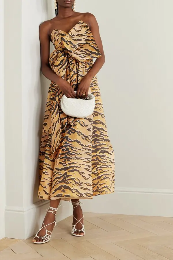 Zimmermann Strapless Printed Maxi Dress