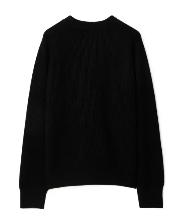 Burberry Zip-detailed Crewneck Knitted Jumper - Black